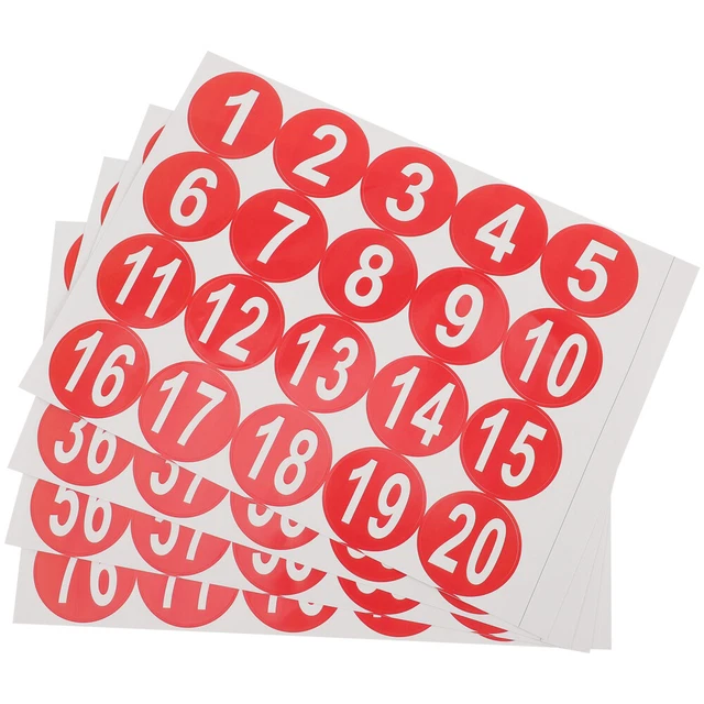 4 SHEETS DIGITAL Stickers Office Number for Organizing Small Numbers £8 ...