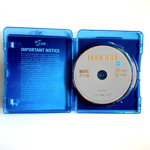 IRON MAN BLURAY 2008 Action, Superhero, Robert Downey Jr, Marvel ...