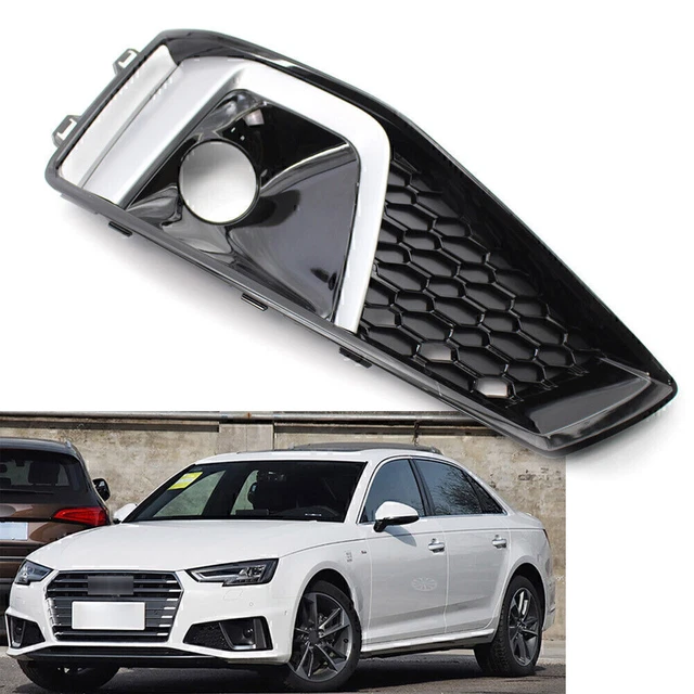 FRONT BUMPER GRILLE Left Fog Light Cover Grilles For Audi A4 B9 S-LINE ...