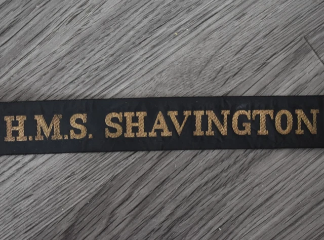 ROYAL NAVY CAP Tally Ribbon - H.M.S. Shavington - TON Class Coastal ...