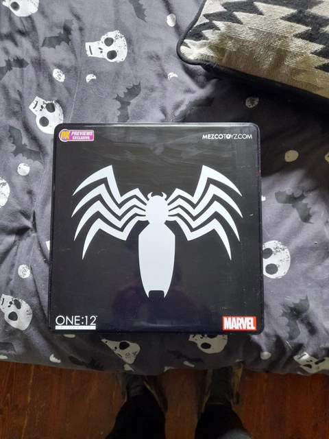 MEZCO ONE:12 SPIDER-MAN Symbiote Black Suit Venom Spiderman Peter ...