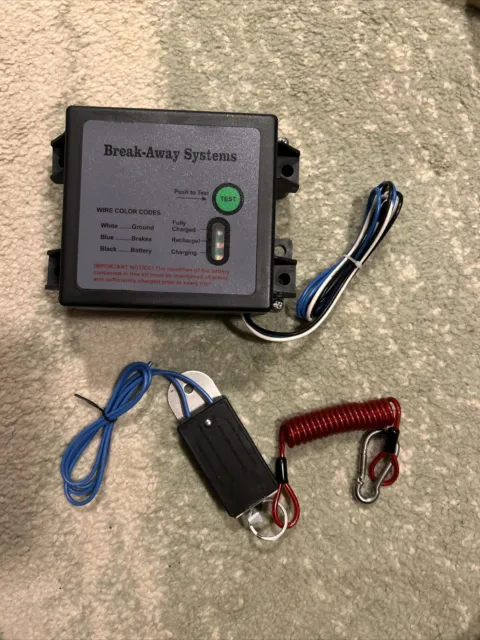 TRAILER BREAK AWAY Engager SM Breakaway System Kit 12v Battery Charger ...