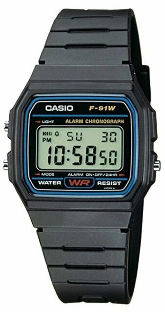 CASIO F91W CLASSIC Digital RETRO Sports Alarm Stopwatch Black £9.99 ...