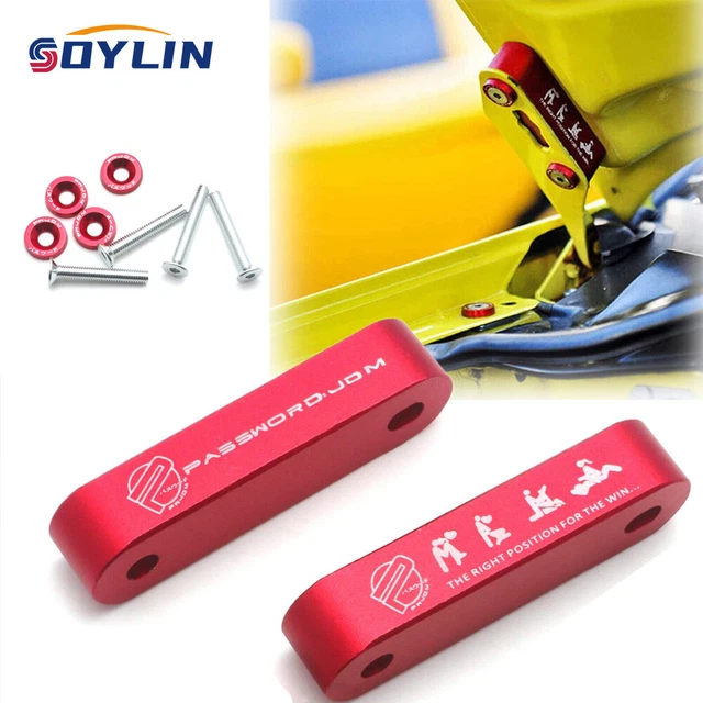 JDM ALUMINUM BILLET Hood Vent Spacer Riser Kit For Honda Civic Acura ...