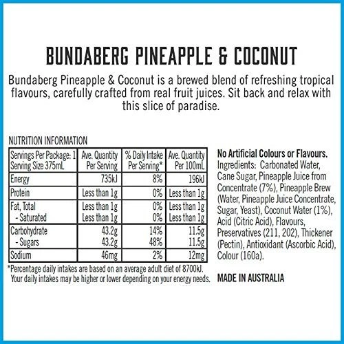 BUNDABERG PINEAPPLE & Coconut 12 x 375 ml $26.54 - PicClick AU