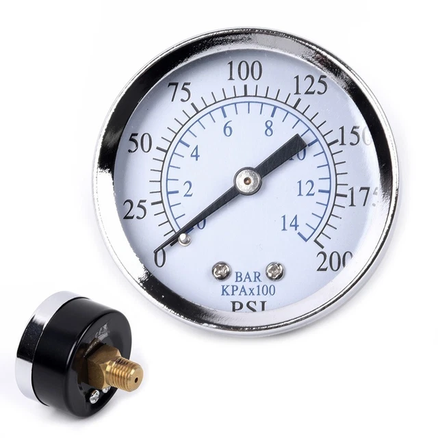 SMALL SIZE 0 200psi Pressure Gauge 1/4 NPT Thread Mount for Air Water Oil $25.94 - PicClick AU