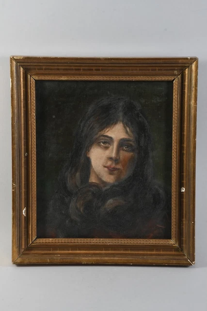 C32B04- GEMÄLDE PORTRAIT einer jungen Frau EUR 16,01 - PicClick DE