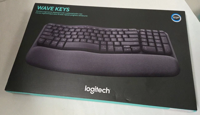 LOGITECH ERGO SERIES Wave Keys Wireless Bluetooth Keyboard Graphite ...