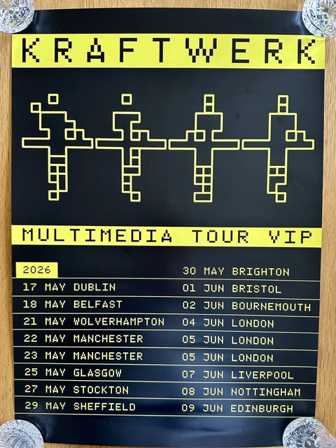 KRAFTWERK MULTIMEDIA TOUR 2026 VIP Poster £26.70 - PicClick UK
