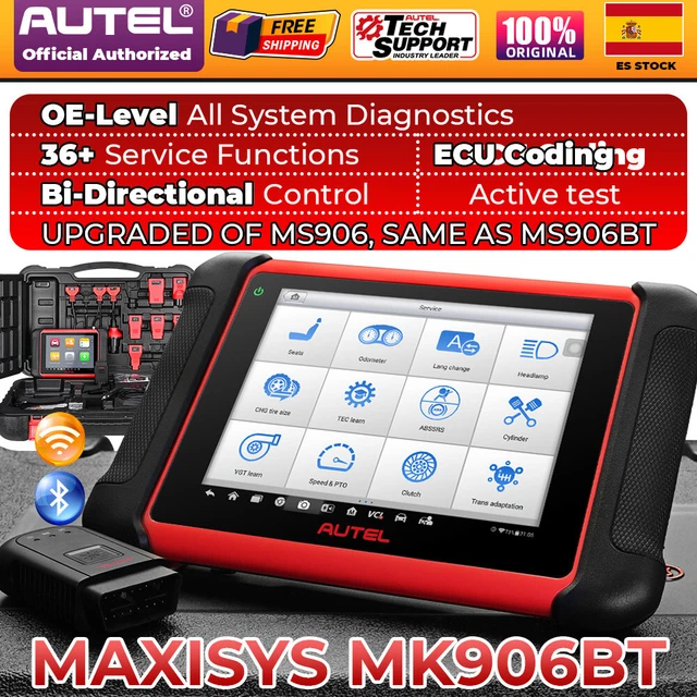 AUTEL MAXISYS MK906BT PK MS906BT Diagnóstico Escáner OBD2 Codificación ...