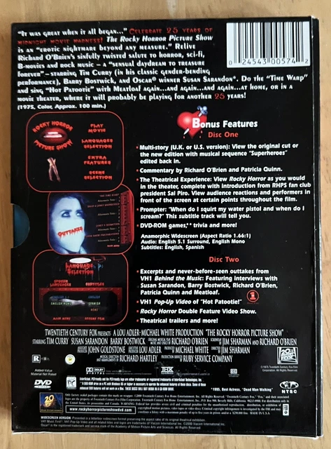 THE ROCKY HORROR Picture Show DVD (2006) - 25th Anniversary Edition (14 ...