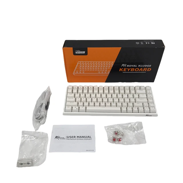 ROYAL KLUDGE PORTABLE Tri-Modes Mechanical Gaming Keyboard RK84 - White ...
