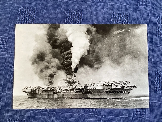WW2 HMS FORMIDABLE aircraft carrier after Kamikaze attack 4th May 1945 ...
