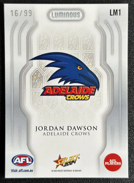 2024 AFL FOOTY Stars Luminous Myriad Jordan Dawson LM1 #16/99 Adelaide Crows $0.99 - PicClick AU