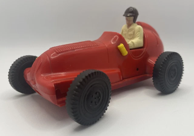 ORIGINAL VINTAGE MARX Toys Clockwork Windup Plastic Red Sprint Race Car ...