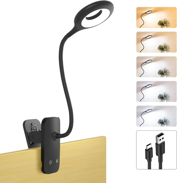 CLIP ON LIGHT Rechargeable with Large Clamp, Battery Operated Bed ...