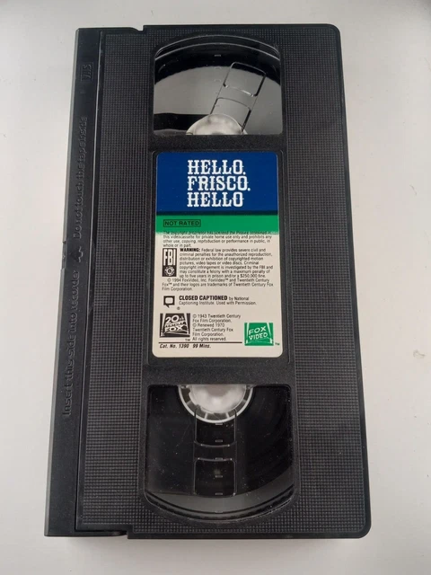 HELLO, FRISCO, HELLO (VHS) 1943 Alice Faye, John Payne, Jack Oakie ...
