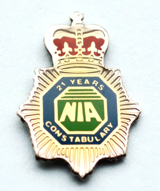 NORTHERN IRELAND AIRPORT CONSTABULARY (NIA) 21 Years Pin Badge RUC PSNI ...