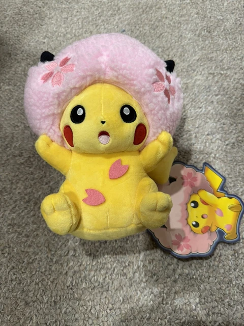 POKEMON CENTER PLUSH Doll Toy Pikachu Sakura Cherry Blossom Afro Pink ...