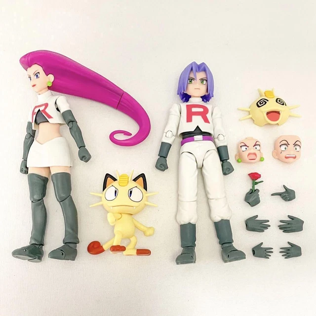 FIGURINE ARTICULÉE TEAM Rocket Group Toy Musashi James Meowth SH ...