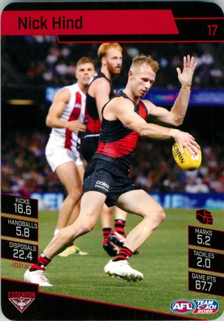 2022 ESSENDON BOMBERS AFL Card NICK HIND Teamcoach $4.49 - PicClick AU