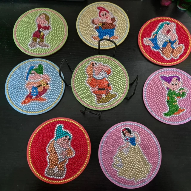 DISNEY SNOW WHITE and Seven Dwarfs diamond art coasters £12.99 ...