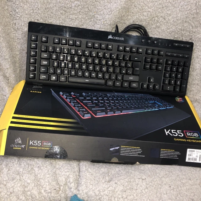 CORSAIR K55 RGB Backlit Gaming QWERTY Keyboard, Boxed, Full Size UK ...