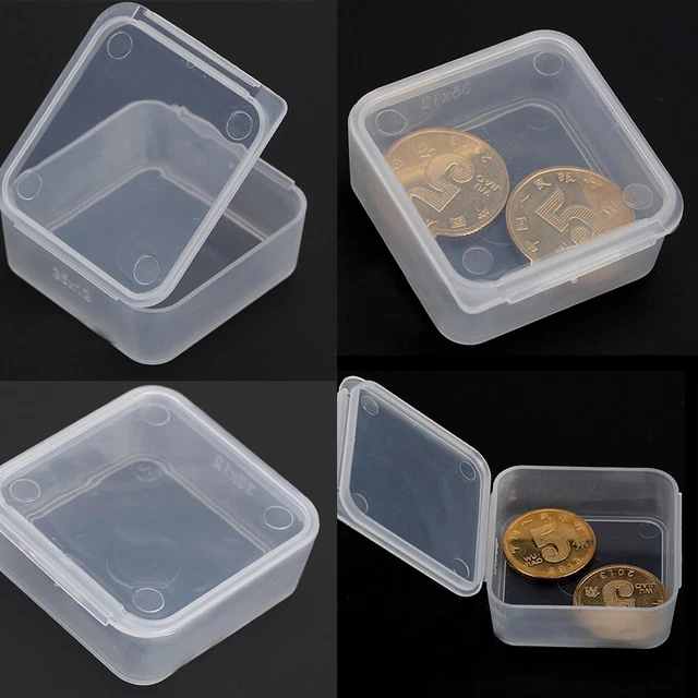 5X SMALL&TRANSPARENT PLASTIC Storage Box clear Square Multipurpose ...