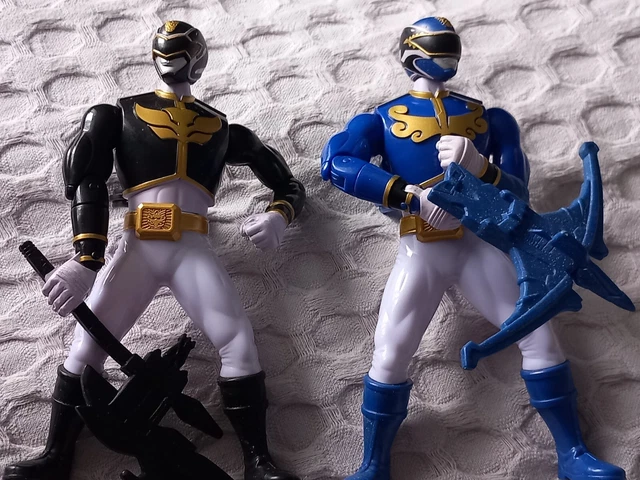 POWER RANGERS BATTLE Morphin Super Samurai Megaforce Blue & Black 2012 ...