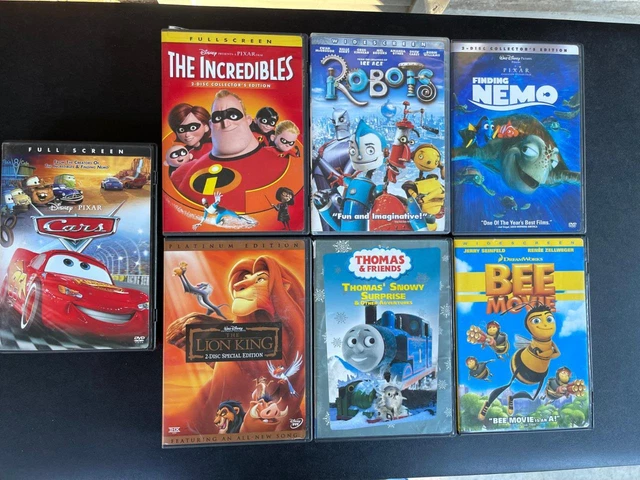 7 DISNEY & Dreamworks Dvd Movies Bee Movie,Finding Nemo,Robots,Cars ...