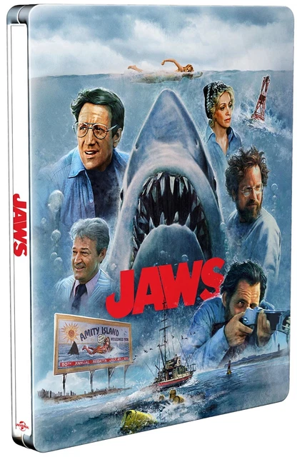 JAWS : 4K UHD + Blu-ray UK STEELBOOK (50th Anniversary) Limited Edition ...