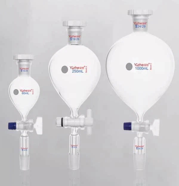 BOROSILICATE SPHERICAL SEPARATING Funnel 60ml-1000ml Lab Glassware ...