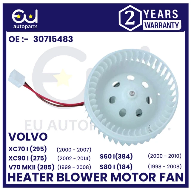 HEATER BLOWER MOTOR Fan For Volvo S60 384 Xc90 275 Xc70 295 Mk1 V70 285 ...