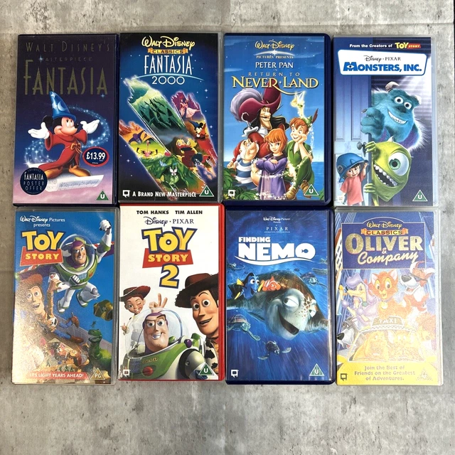 8 X DISNEY Collection Childrens VHS Bundle Toy Story Fantasia Monsters ...