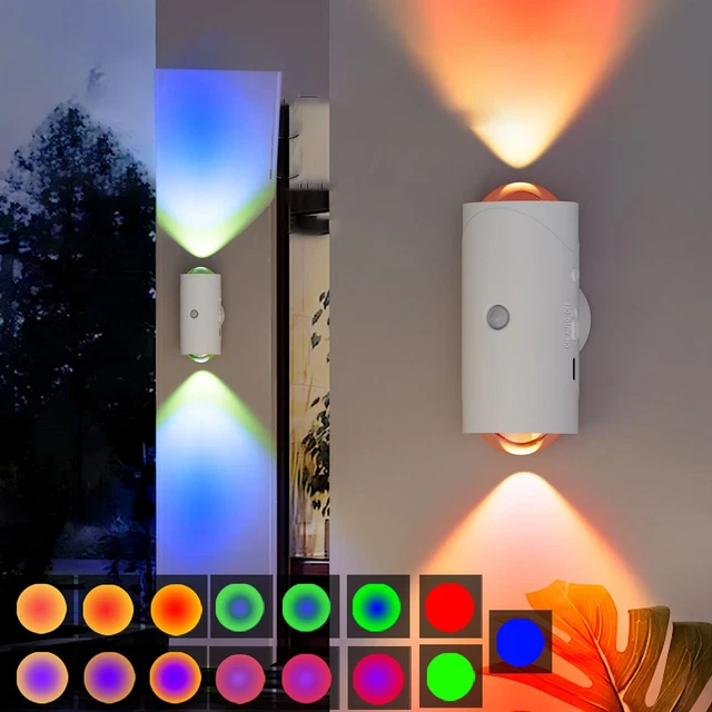 COLOR CHANGE LED Wall Light Motion Sensor Modern Sconce Up Down ...