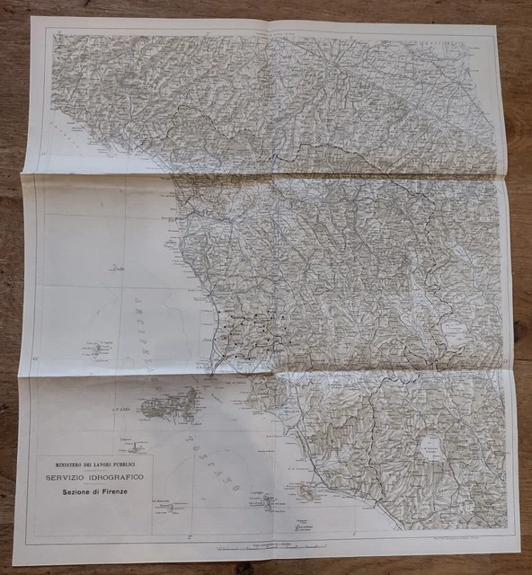MAPPA SERVIZIO IDROGRAFICO Sezione Firenze Ministero lavori pubblci EUR ...