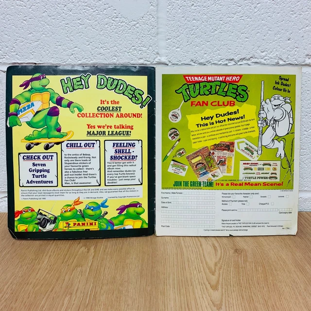VINTAGE TEENAGE MUTANT Hero Turtles TMNT Panini Sticker Collectors ...