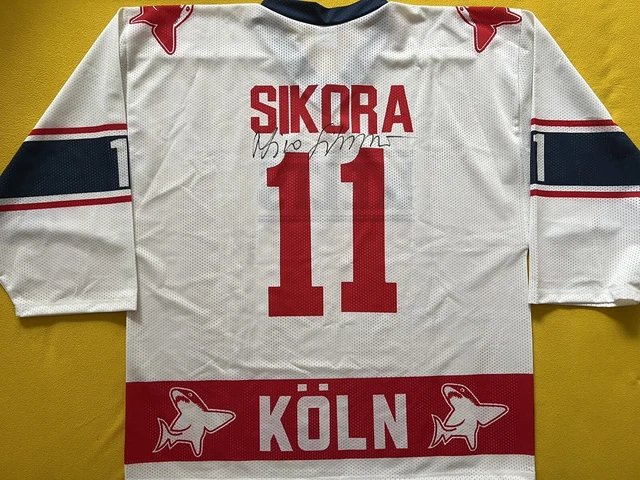 KÖLNER HAIE TRIKOT Miro Sikora Kelts Top Zustand Eishockey Rarität KEC ...