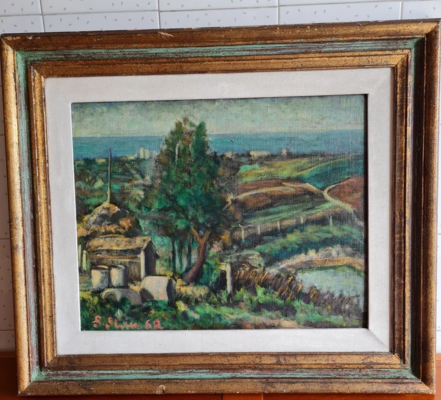 GRANDE DIPINTO QUADRO Antico Olio Su Tela Paesaggio Seconda Meta' '900 ... GRANDE DIPINTO QUADRO Antico Olio Su Tela Paesaggio Seconda Meta' '900 ...