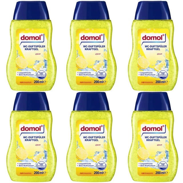 6 X 200 ml | domol WC-Duftspüler Kraftgel Citrus Langzeitfrische ...