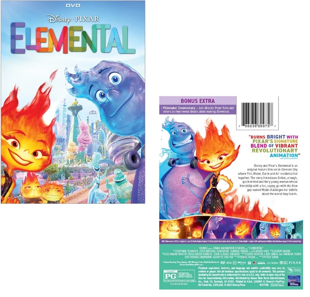 ELEMENTAL (2023): ANIMATED DISNEY/PIXAR Fire, Water, Earth, Air - NEW ...