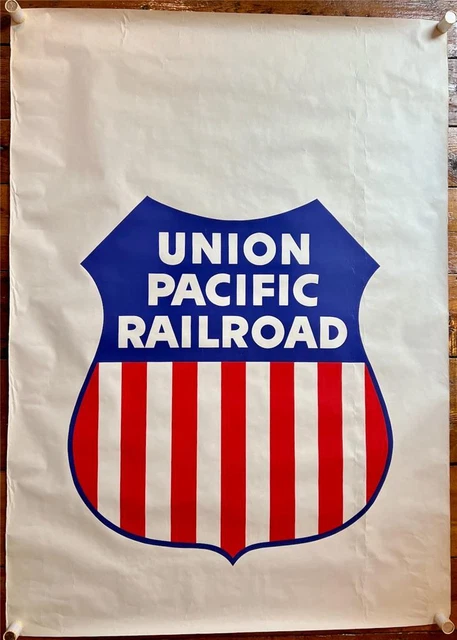 GIANT UNION PACIFIC Railroad herald logo on paper 60” x 43” huge poster ...
