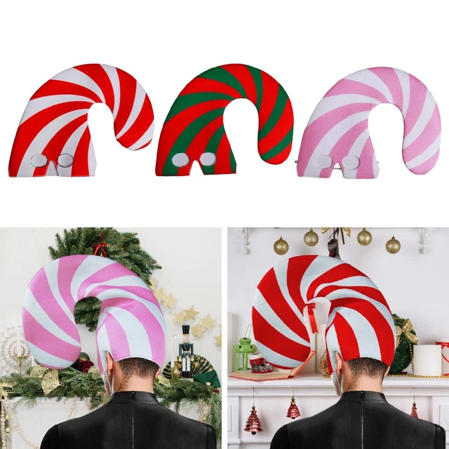 CHRISTMAS CANDY CANE Hat Xmas Cap Prop Comfortable Costume Cosplay ...
