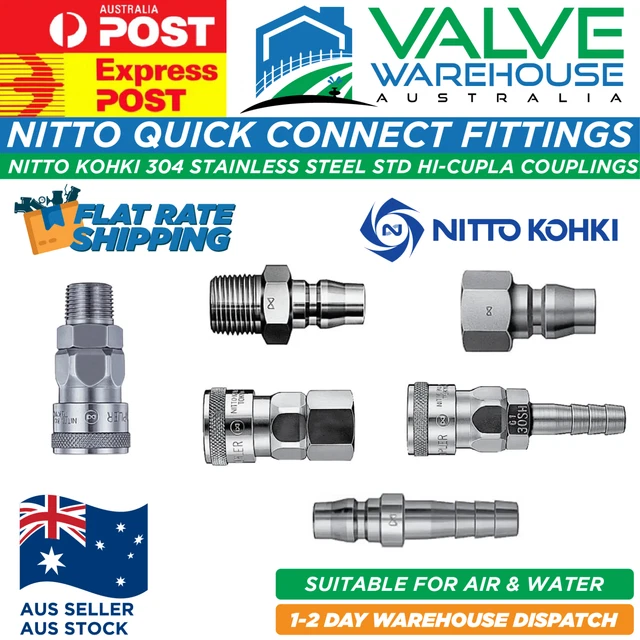 STAINLESS STEEL QUICK Connect Air Water Fittings - NITTO KOHKI $106.59 ...