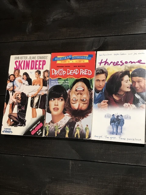1990s Comedy Vhs Lot Drop Dead Fred Skin Deep Threesome Obscure 6 00