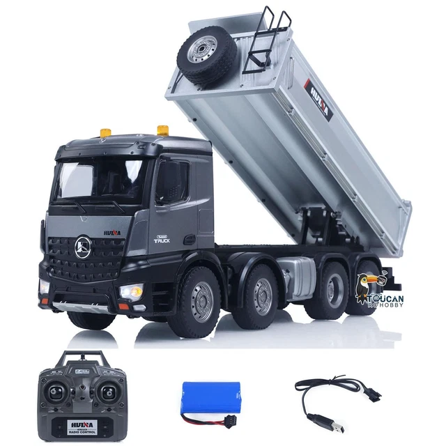 HUINA 1/14 RC Dumper Truck 12CH RTR Tipper Toy RTR Light Sound Effect ...