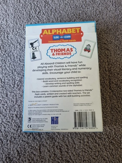 THOMAS & FRIENDS Slide & Learn Alphabet Interactive Flash Cards Ages 3 ...