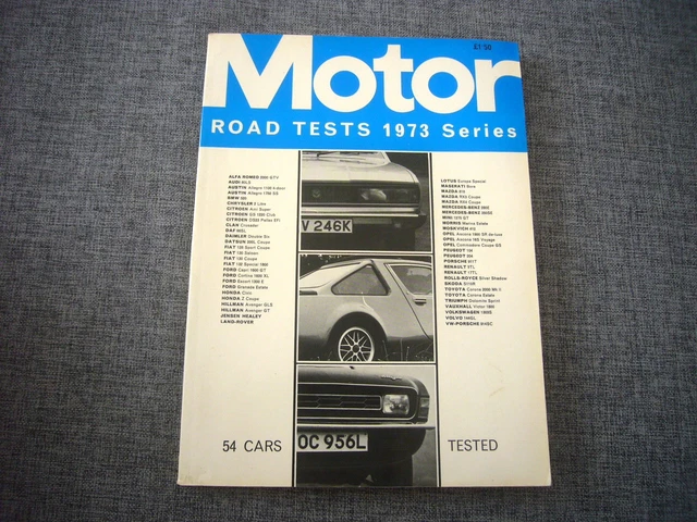 MOTOR MAGAZINE ROAD Tests 1973 rare annual book, excellent condition £5 ...
