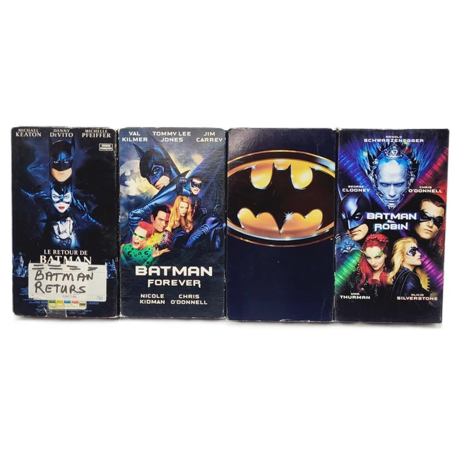 LOT OF 4 Batman VHS Tapes, Batman Returns Batman Forever Batman & Robin ...