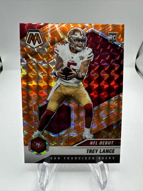2021 MOSAIC TREY Lance NFL Debut Reactive Orange Prizm Rookie RC #244 ...